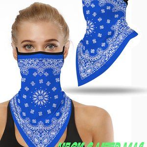 Accessories | Blue White Stretchable Scarf Mask | Poshmark